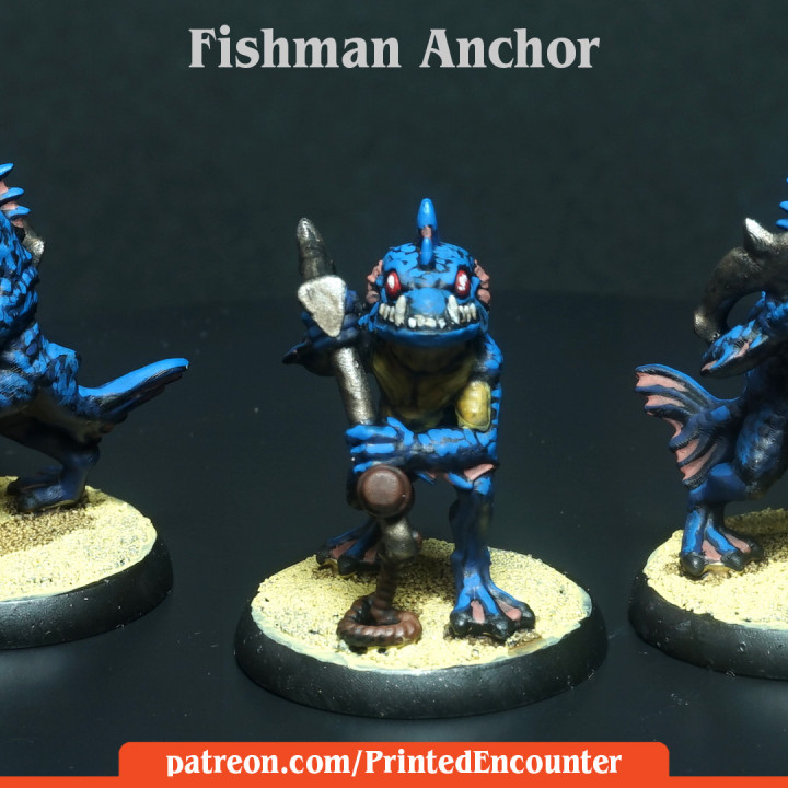 3D Printable Fishmen (pre-supported) by Printed Encounter