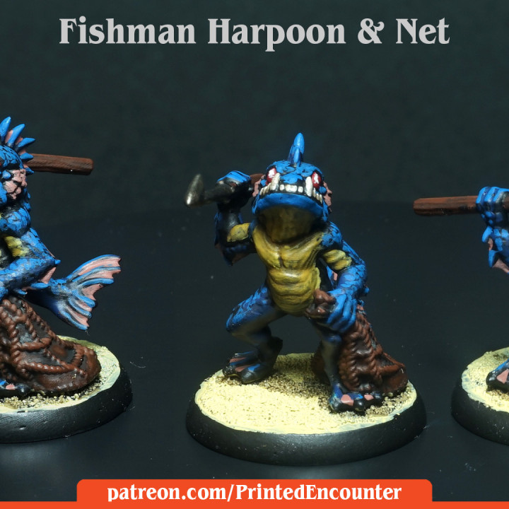 3D Printable Fishmen (pre-supported) by Printed Encounter