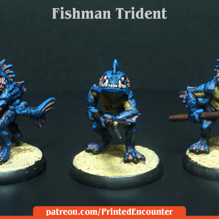 3D Printable Fishmen (pre-supported) by Printed Encounter