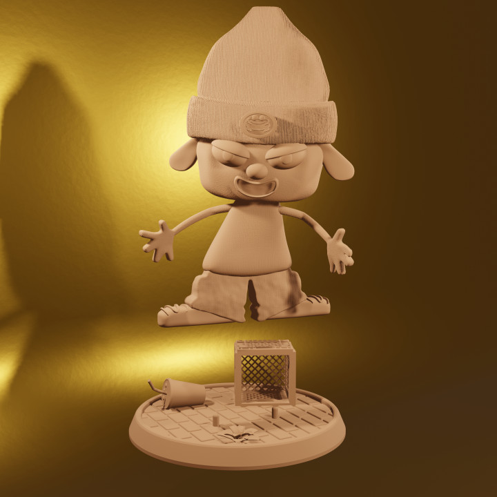 3D Printable Parappa the Rapper - Figure and Base PRE-SUPPORTED by ...