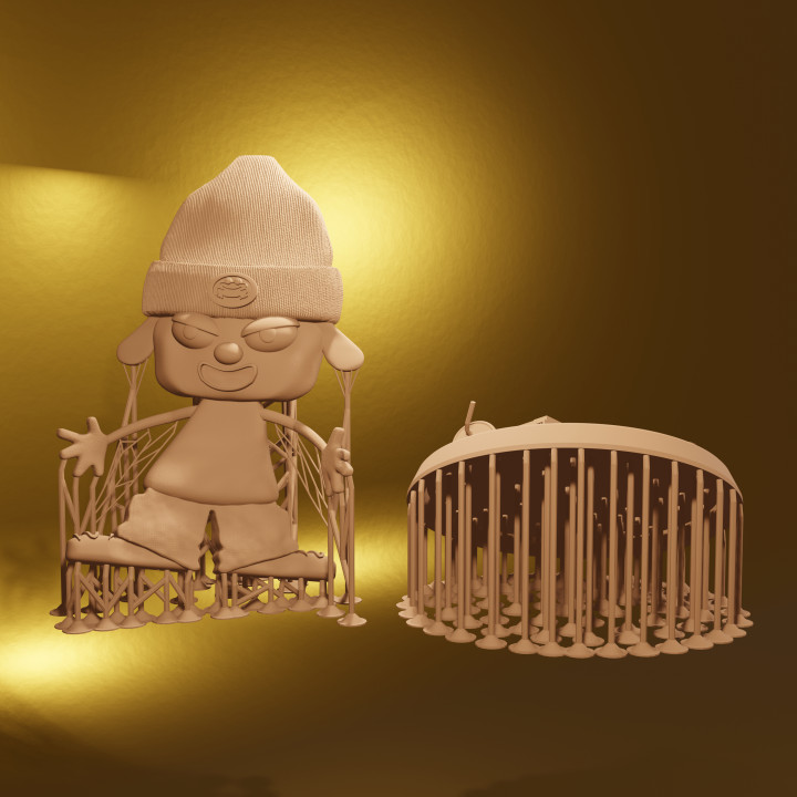 3D Printable Parappa the Rapper - Figure and Base PRE-SUPPORTED by ...