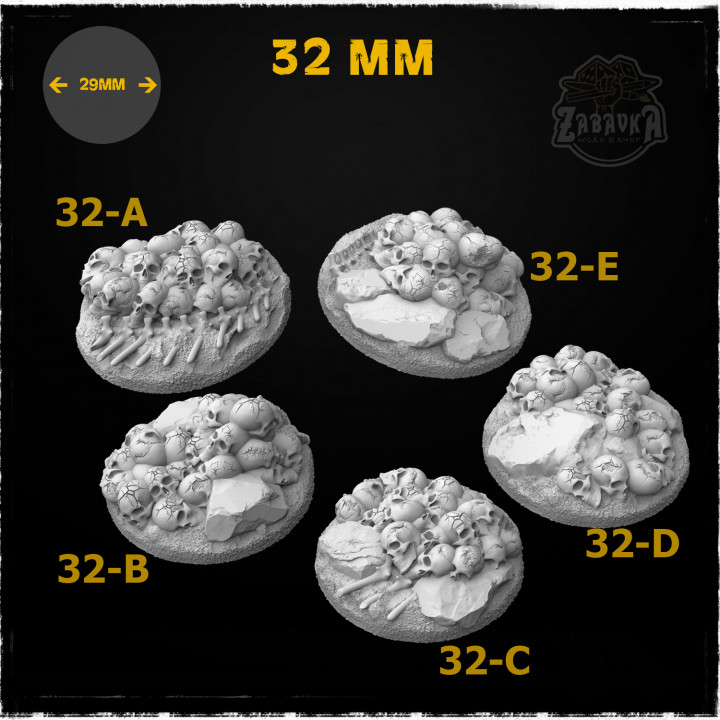 3D Printable Skulls and Bones Base Toppers by Zabavka Workshop