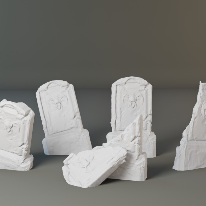 3D Printable Simple old Gravestones by WombArt