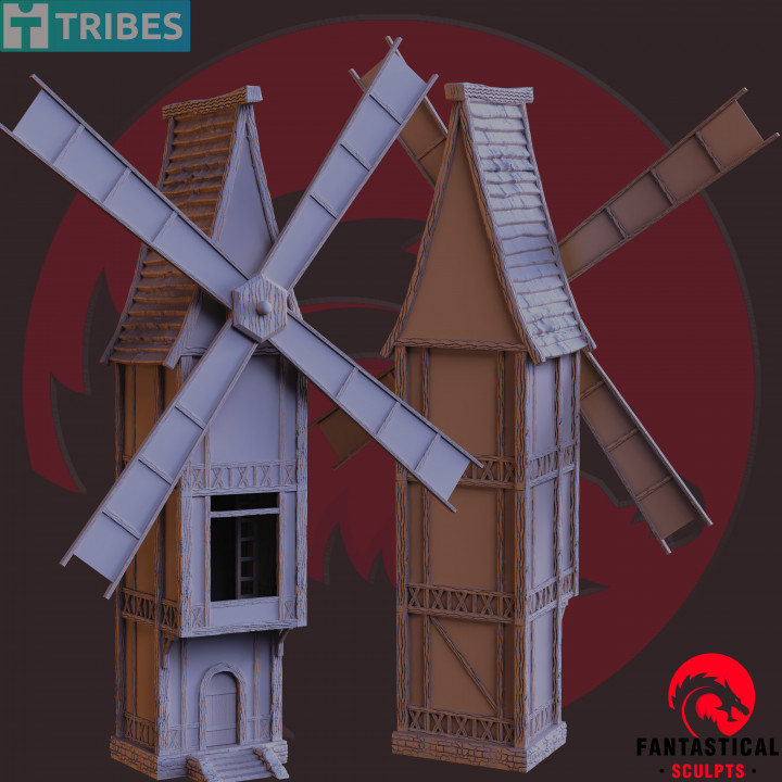 3D Printable Windmill #1 by Dungeons and Dreadnoughts