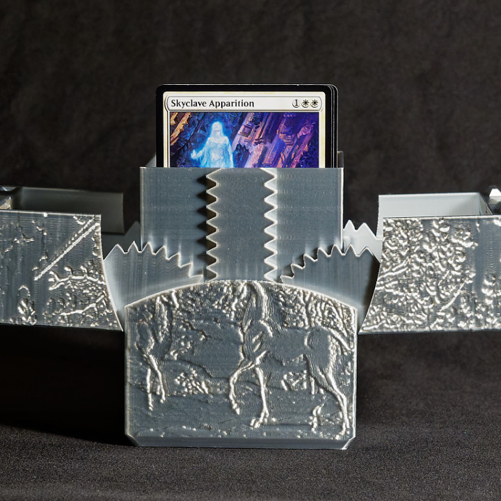3D Printable White 100 Card (Commander) Geared Deck Box with Magnetic ...