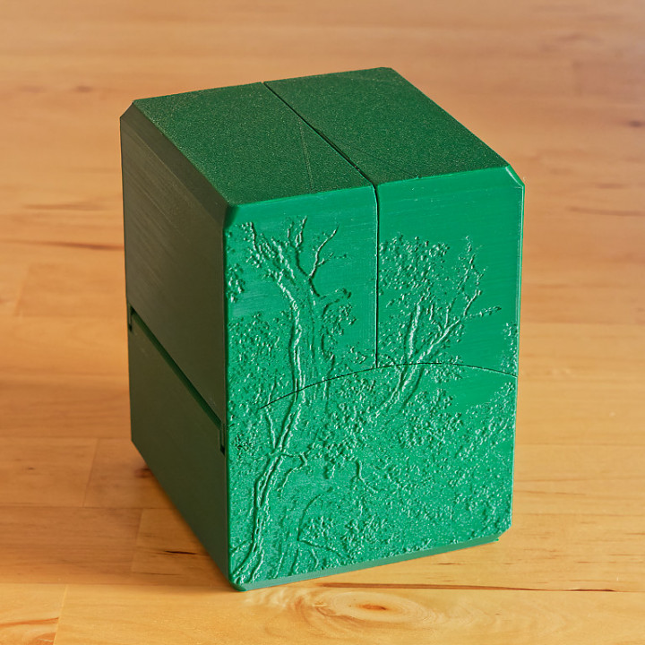 3D Printable Green 100 Card (Commander) Geared Deck Box with Magnetic ...