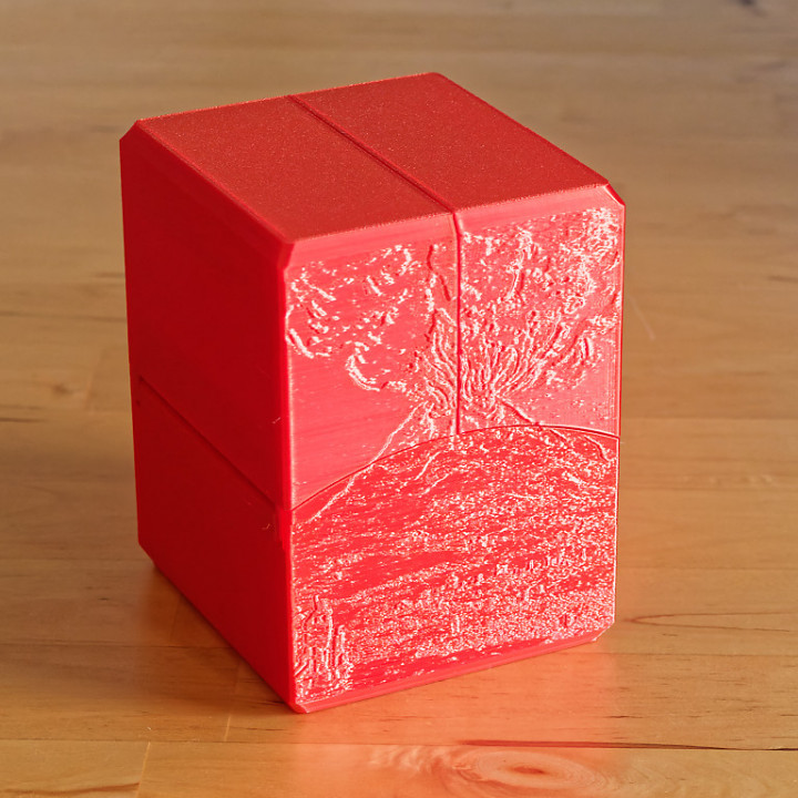 3D Printable Red 100 Card (Commander) Geared Deck Box with Magnetic ...