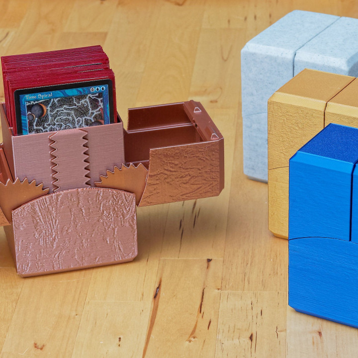3D Printable Geared Deck Box With Magnetic Latch (60 Card + 15 Card ...