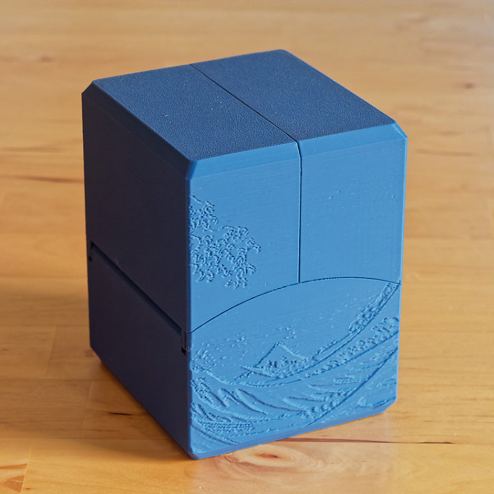 3D Printable Blue 100 Card (Commander) Geared Deck Box With Magnetic ...
