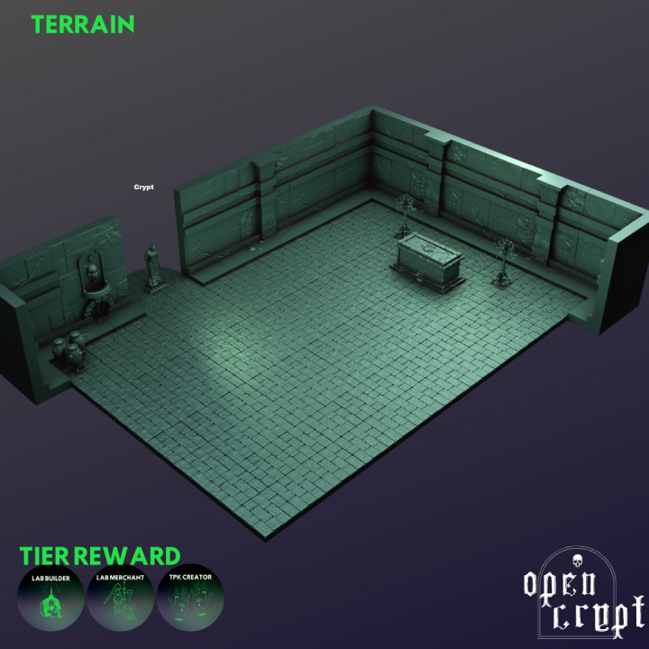 3D Printable Crypt Tiles - Floor and Walls by TPK Lab