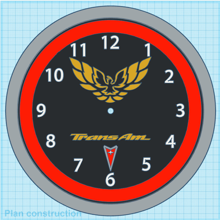 3D Printable horloge trans-am by Martine Nadeau