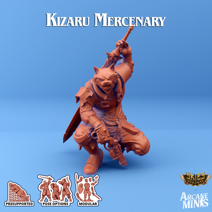 3D Printable Kizaru Mercenary - Merchant Guilds by Arcane Minis