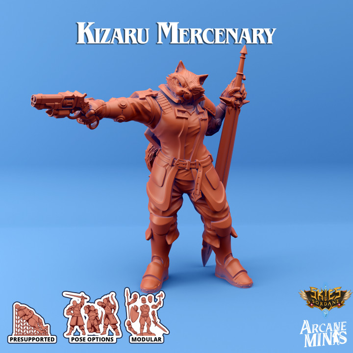 3D Printable Kizaru Mercenary - Merchant Guilds by Arcane Minis