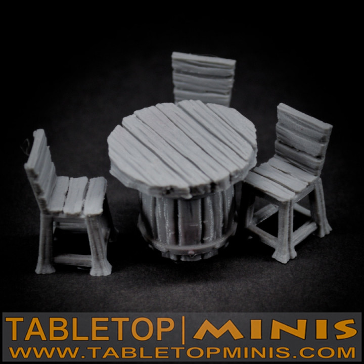 3D Printable Tavern Tables by TableTopMinis