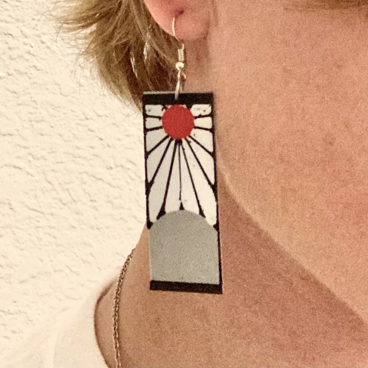 3D Printable Hanafuda Earrings (Demon Slayer) by Devon James