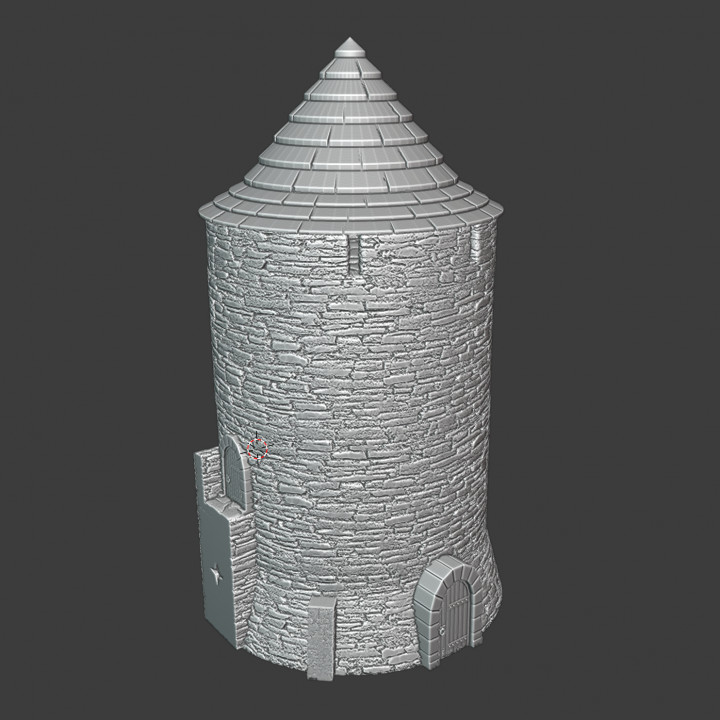 3D Printable Large medieval round tower .- Modular Castle System by ...