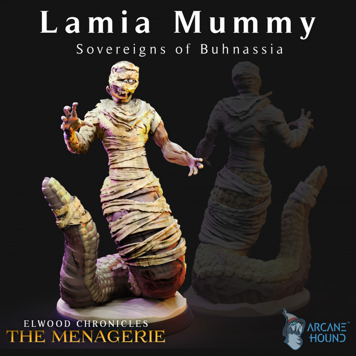 3D Printable Lamia Snake Mummy - Pre-Supported by Arcane Hound