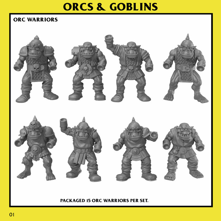 3D Printable ORCS & GOBLINS: Orc Warriors Unit by Monstrous Encounters