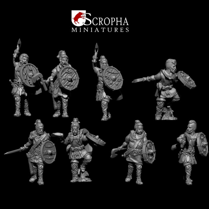 3D Printable The Franks, warriors with Frankish Francisca by Scropha ...