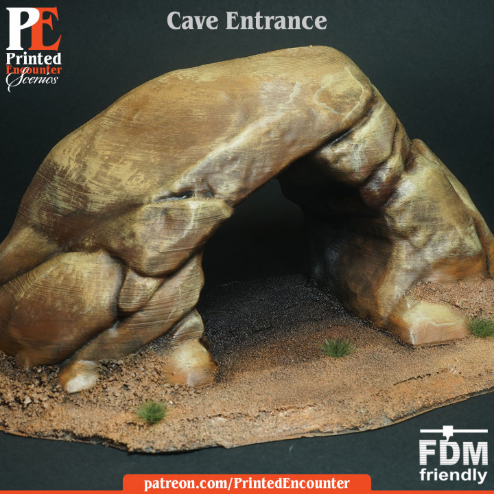 3D Printable Cave Entrance - PE Scenics by Printed Encounter