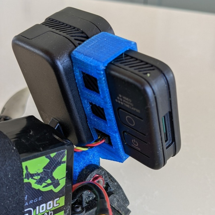 3D Printable GoPro Bones CG Optimized Mount by David Newman