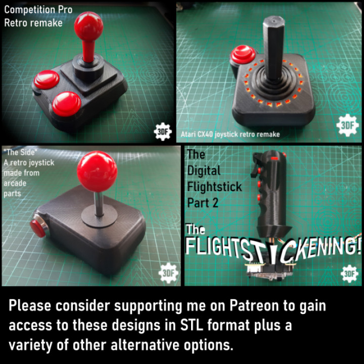 3D Printable Tron Arcade Digital Flightstick V1.1 - STL Version! by ...