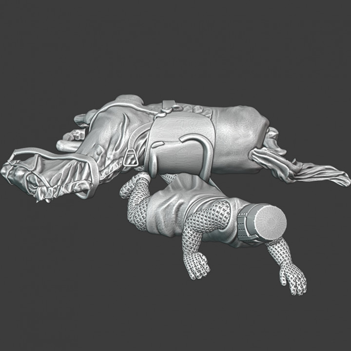 3D Printable Medieval crusader knight - crawling from dead horse by ...