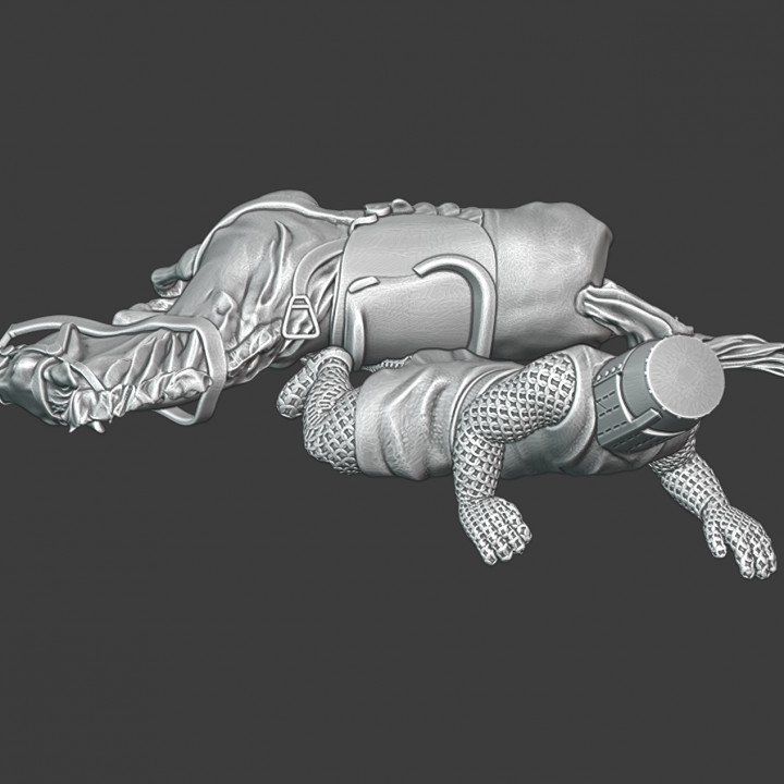 3D Printable Medieval crusader knight - crawling from dead horse by ...