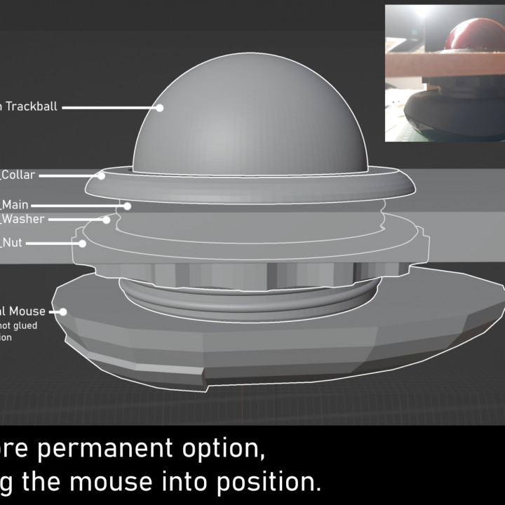 3D Printable 55mm Arcade Trackball Assembly - STL Version! by Adam Freeman