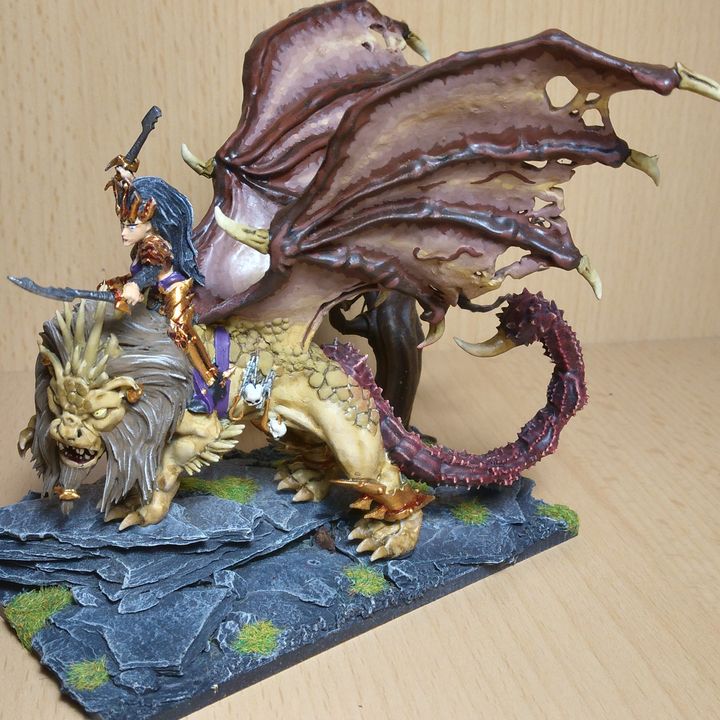 3D Print of Dark Elf Manticore by granzeel