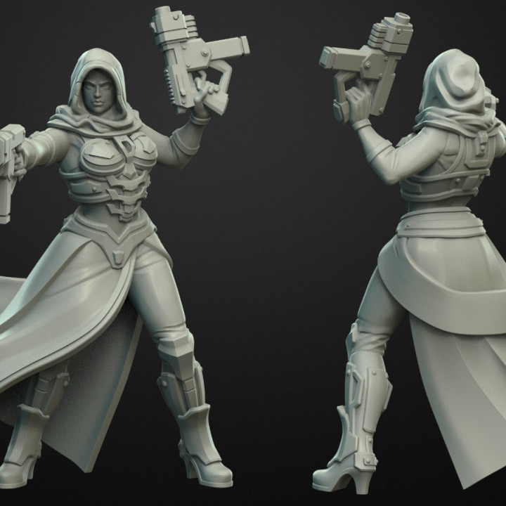 3D Printable SCI-FI Miniature women soldier (Model 8) by ToyDoy Miniatures