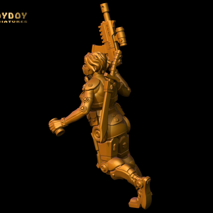 3D Printable SCI-FI Miniature women soldier (Model 12) by ToyDoy Miniatures