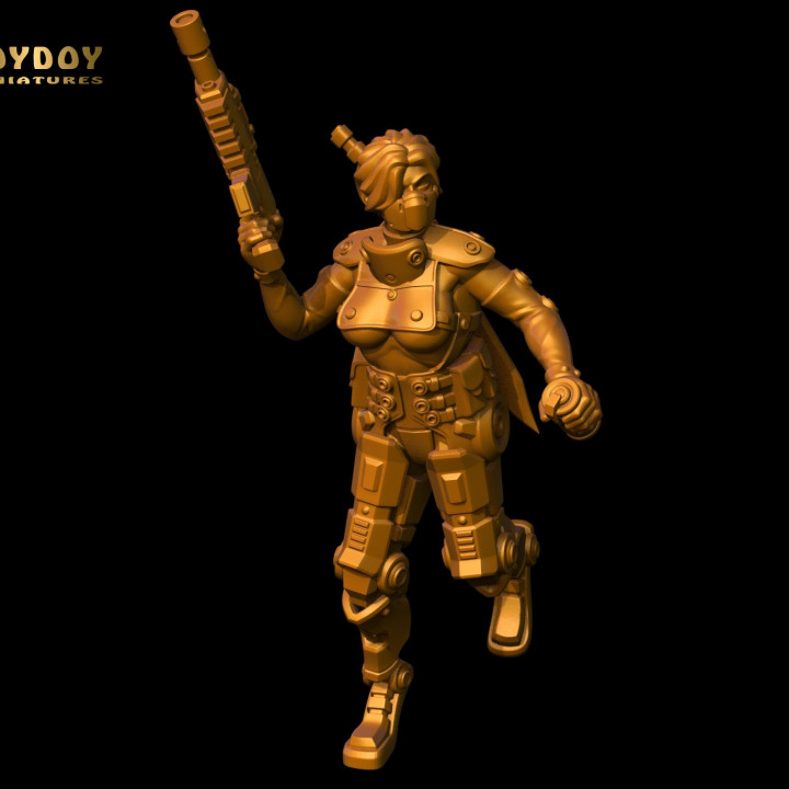 3D Printable SCI-FI Miniature women soldier (Model 12) by ToyDoy Miniatures