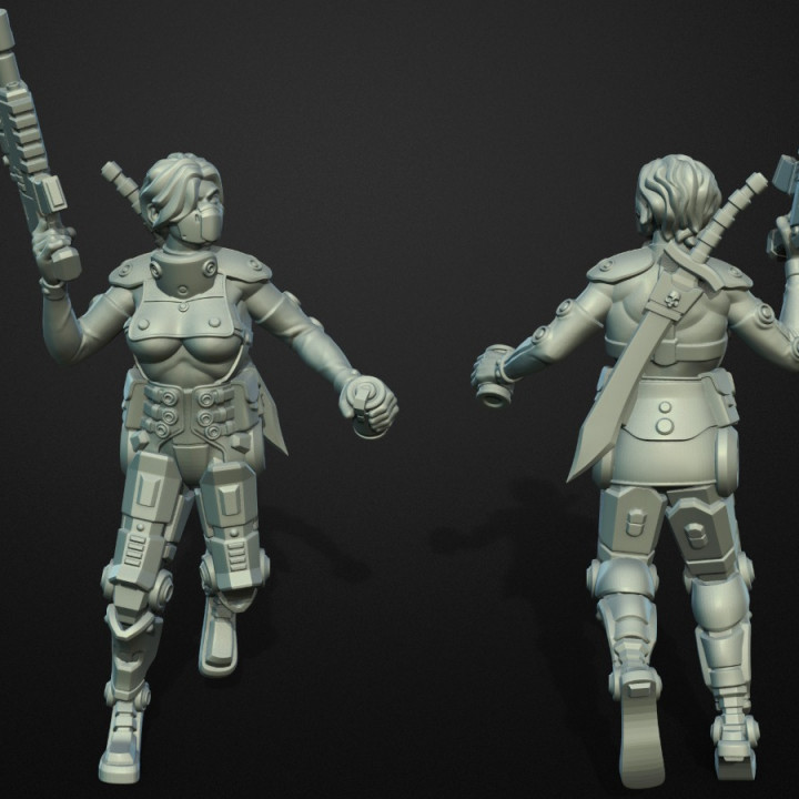 3D Printable SCI-FI Miniature women soldier (Model 12) by ToyDoy Miniatures
