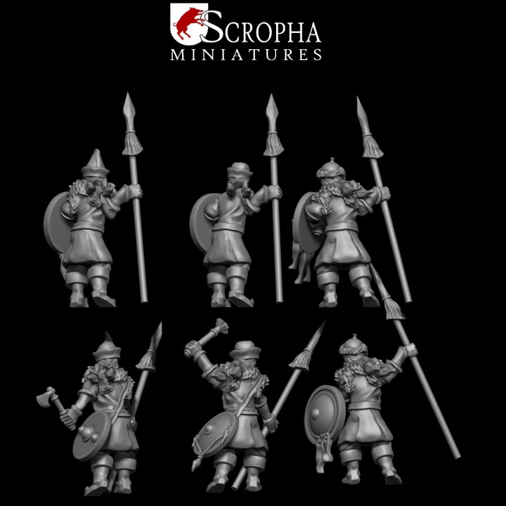3D Printable Cuman levy with spears by Scropha Miniatures