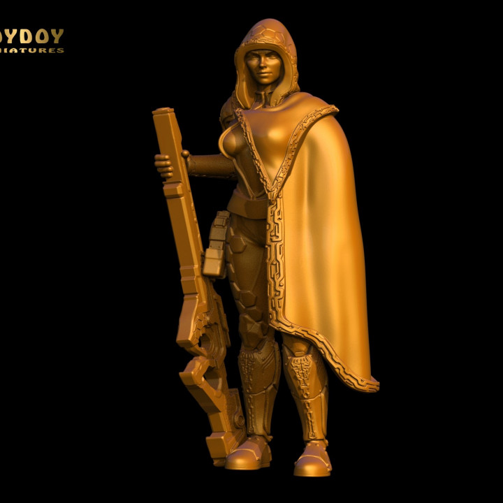 3D Printable SCI-FI Miniature women soldier (Model 23) by ToyDoy Miniatures