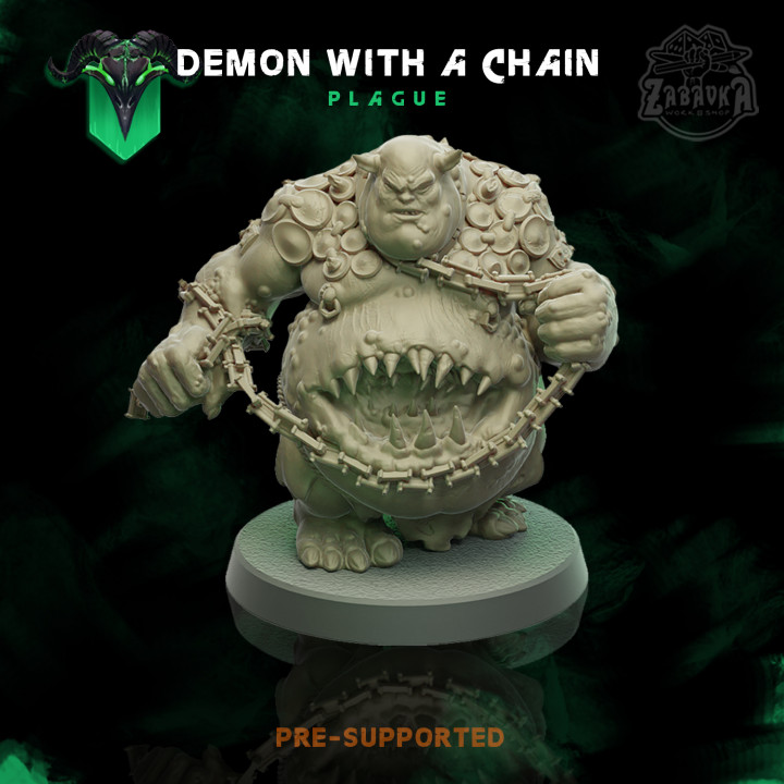 3D Printable Demon with a chain by Zabavka Workshop