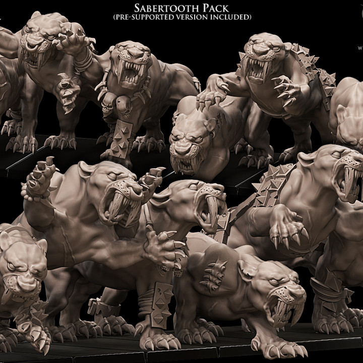 3D Printable Sabertooth Tigers pack by Avatars of War