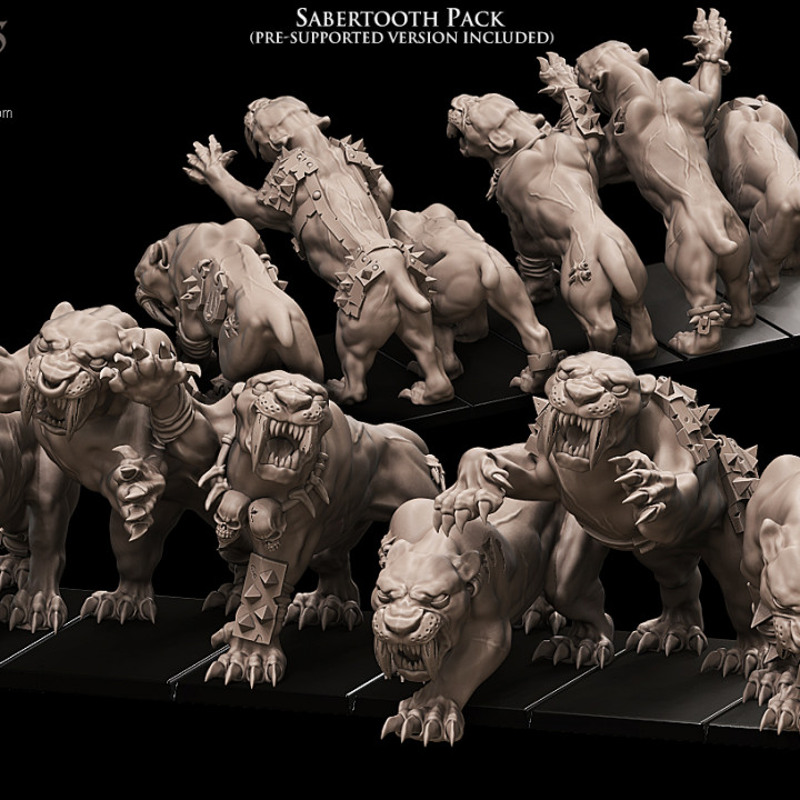3D Printable Sabertooth Tigers pack by Avatars of War