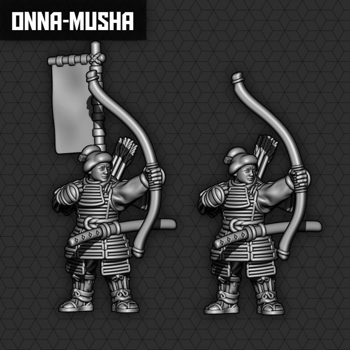 3D Printable Samurai Onna-Musha (Women Warriors) Units by Smol Miniatures