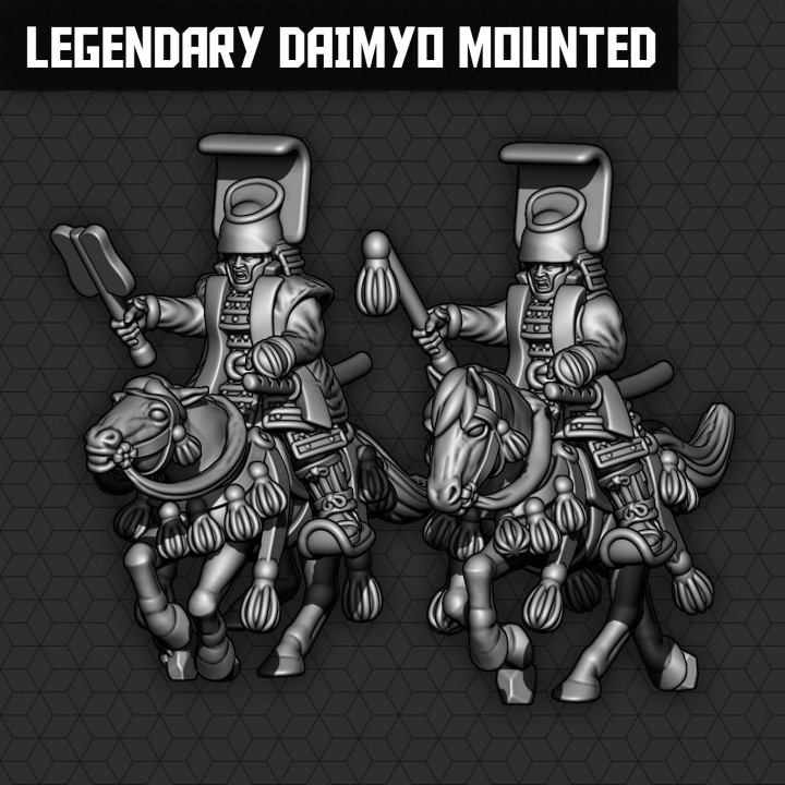 3D Printable Legendary Daimyo Mounted Units by Smol Miniatures