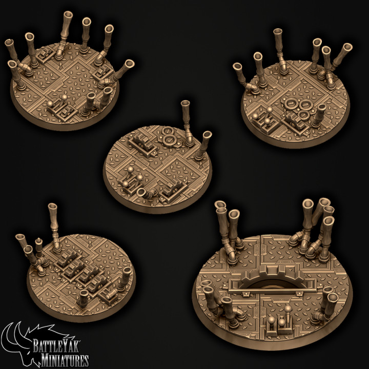 3D Printable Guildenstern Ironworks Base Set by Battle Yak Miniatures