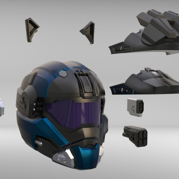 3D Printable Commando Helmet w/ Attachments - Halo: Reach by Aguilar ...