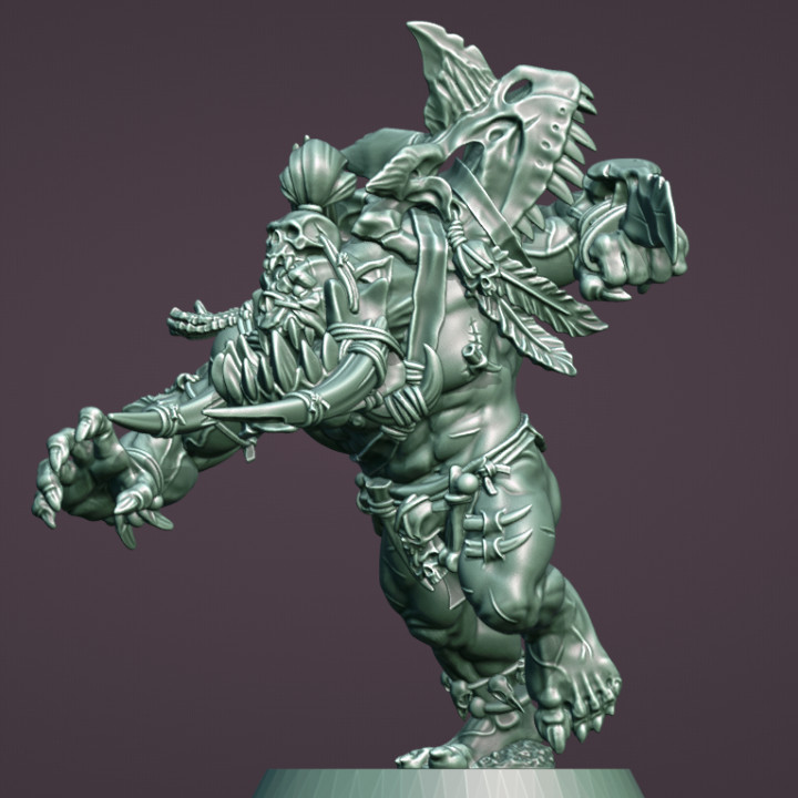3D Printable FANTASY FOOTBALL SAVAGE ORC STAR BLITZER by BruteFun Minatures
