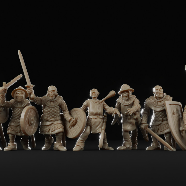3D Printable Corpse Walker Swordmen Set by Stormforge Miniatures