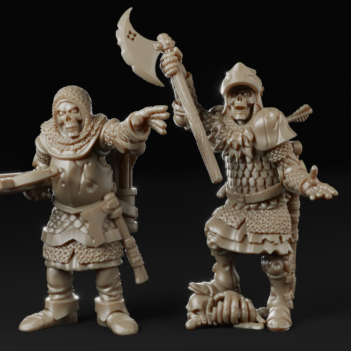 3D Printable Corpse Walker Skeleton Heroes Set by Stormforge Miniatures