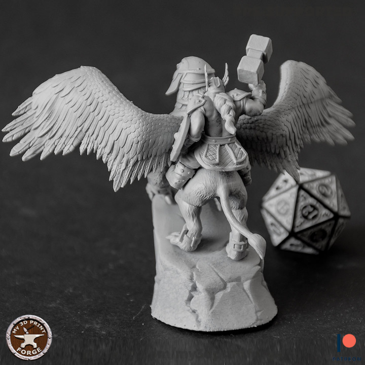 3D Printable Dwarf Gryphon Rider by My3DPrintForge