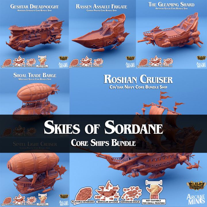 3D Printable SoS: Core Ships by Sordane Publishing