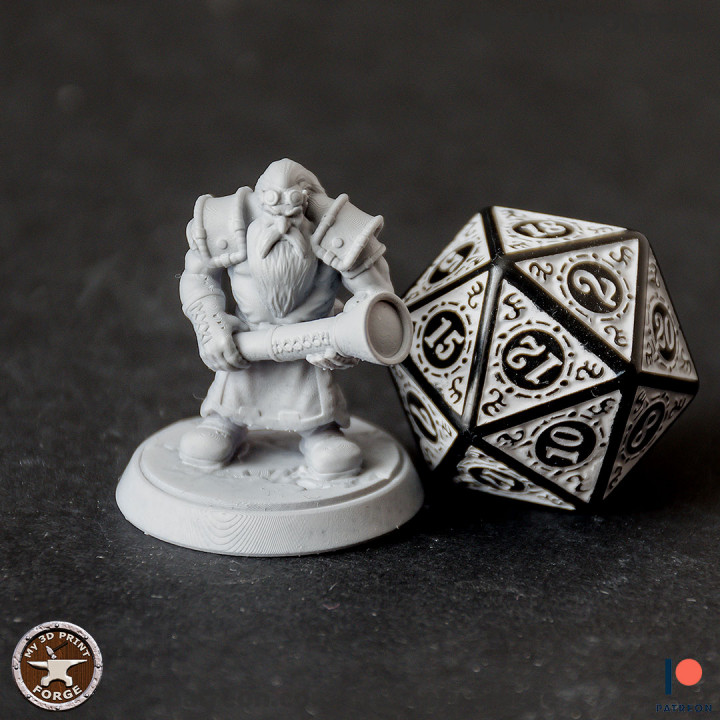 3D Printable Dwarf with Spyglass by My3DPrintForge