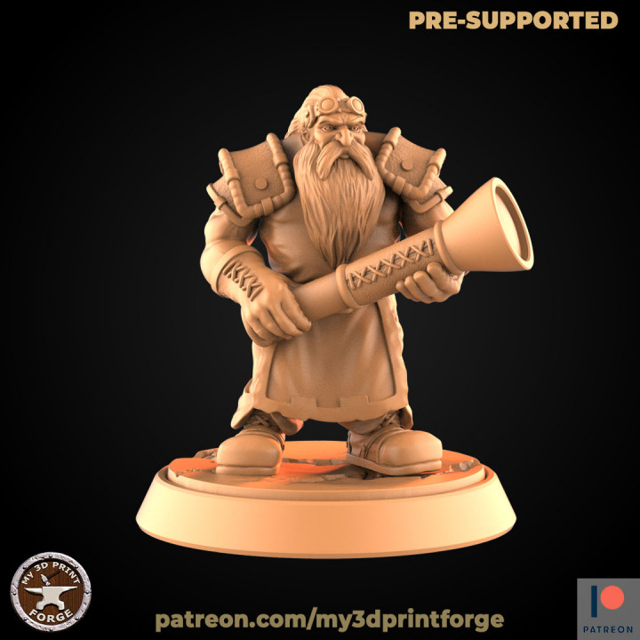 3D Printable Dwarf with Spyglass by My3DPrintForge